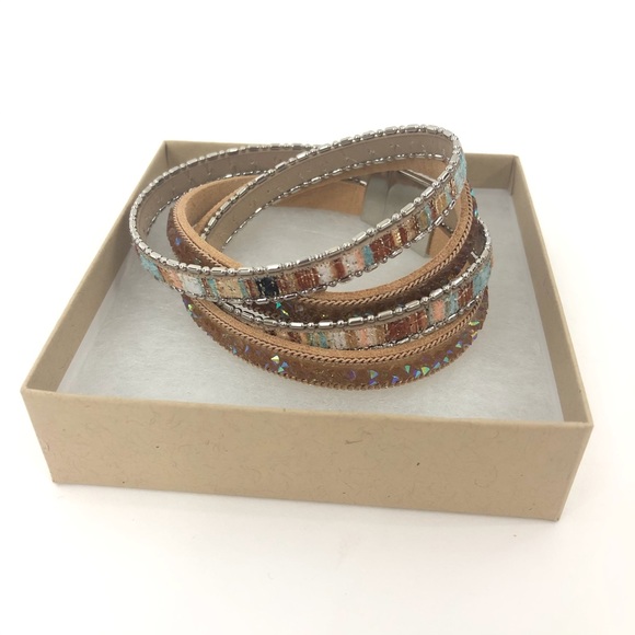 brooknoel | Jewelry | Boho Beaded Leatherette Wrap Bracelet New | Poshmark